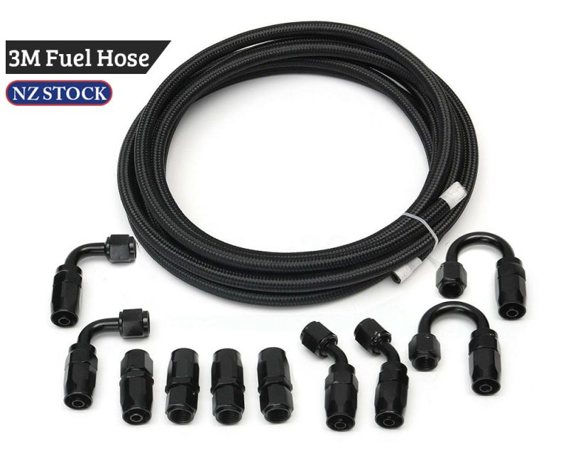 6AN Braided Fuel Hose kit with 10 Pcs Fitting Adapters - NZ HUB